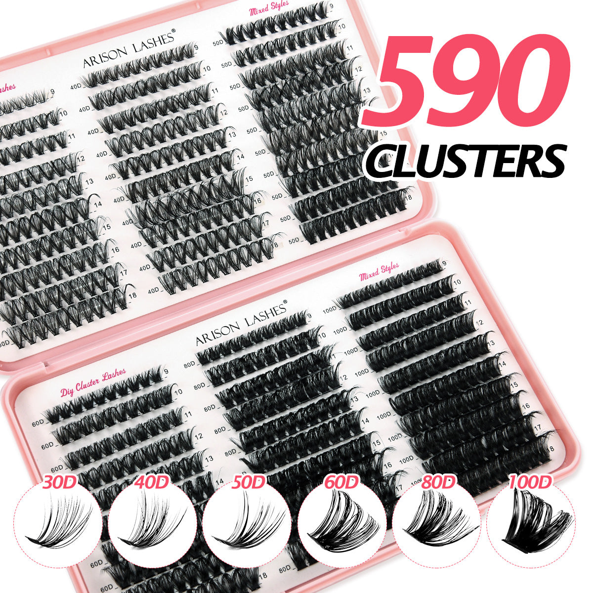 DIY Eyelash Clusters 10D-100D - 36/48/60 clusters – Arison Lashes