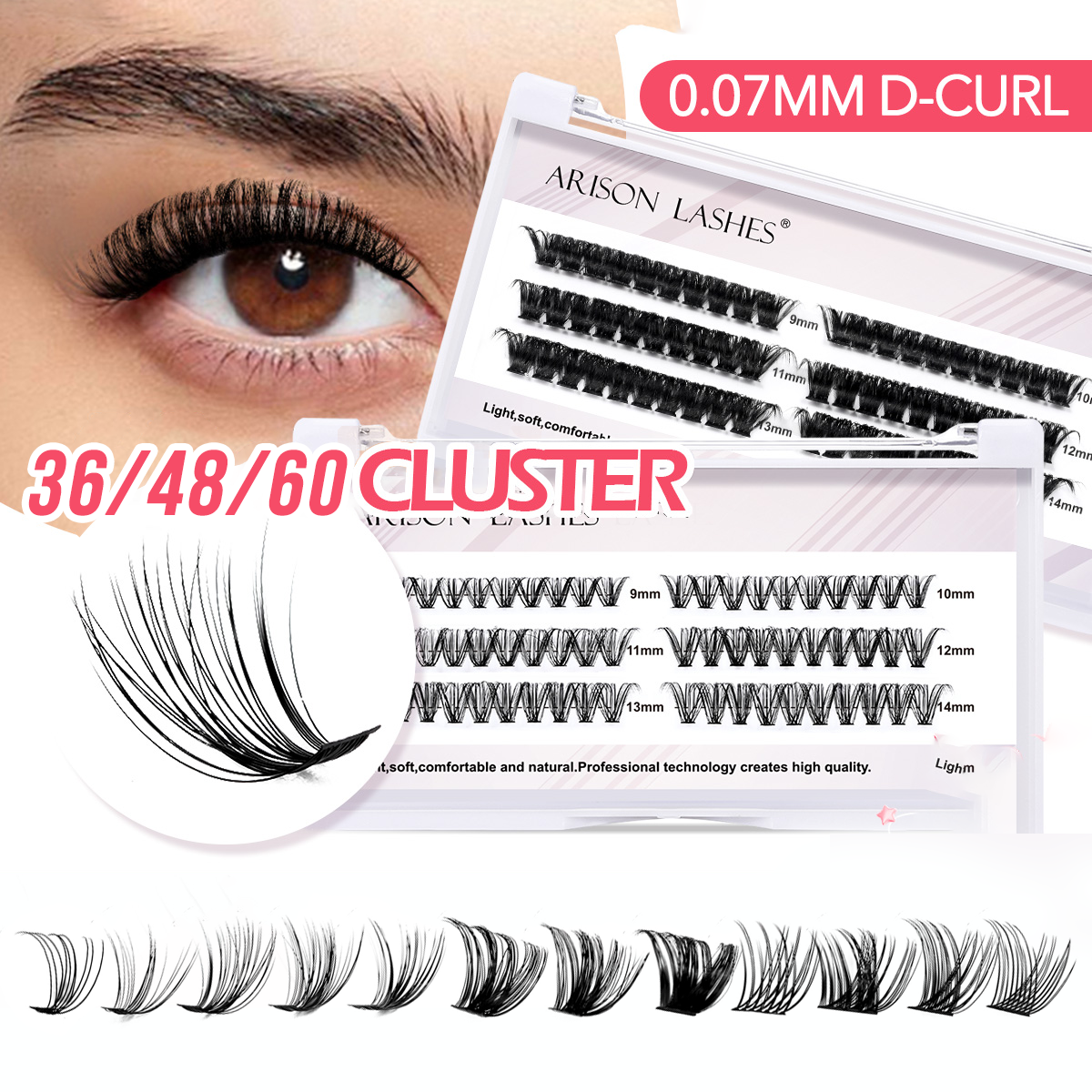 DIY Eyelash Clusters 10D-100D - 36/48/60 clusters – Arison Lashes