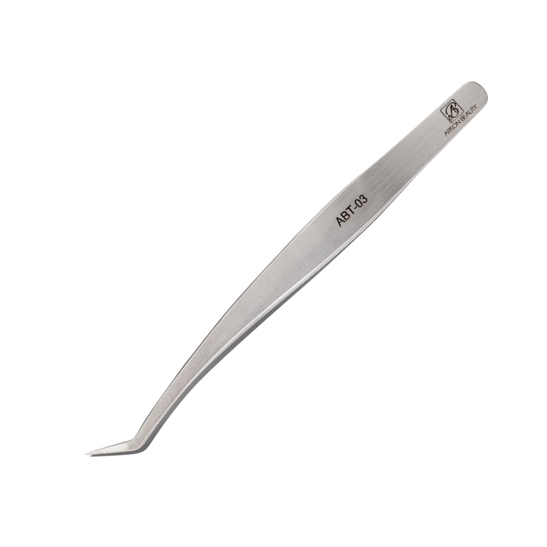 45° Angled Short Tip Classic Tweezers For Eyelash Extensions – Arison ...